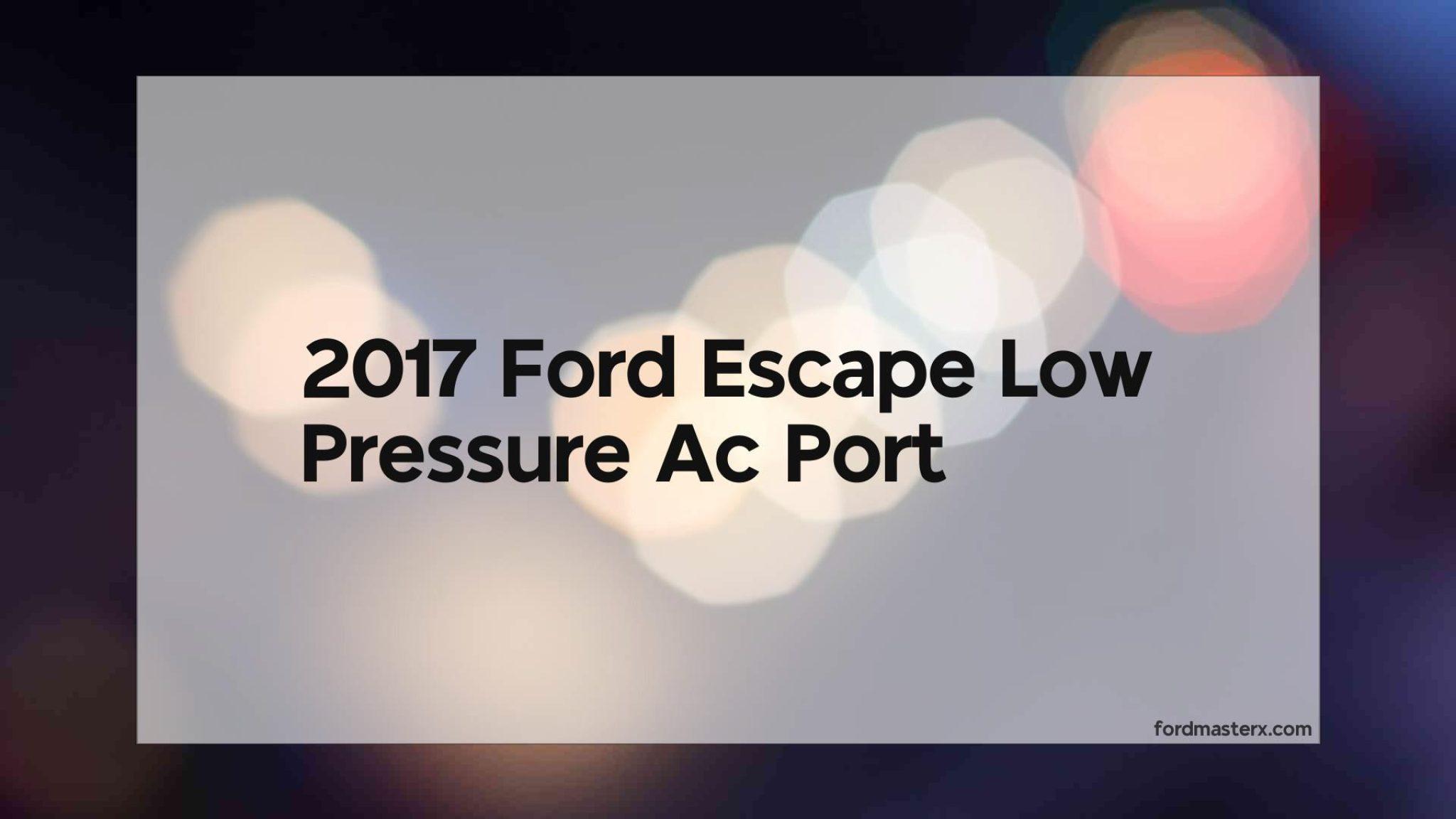 2017 Ford Escape Low Pressure Ac Port - Fordmasterx