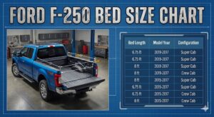 Ford F-250 Bed Size Chart & Dimensions Guide (1999–2026)