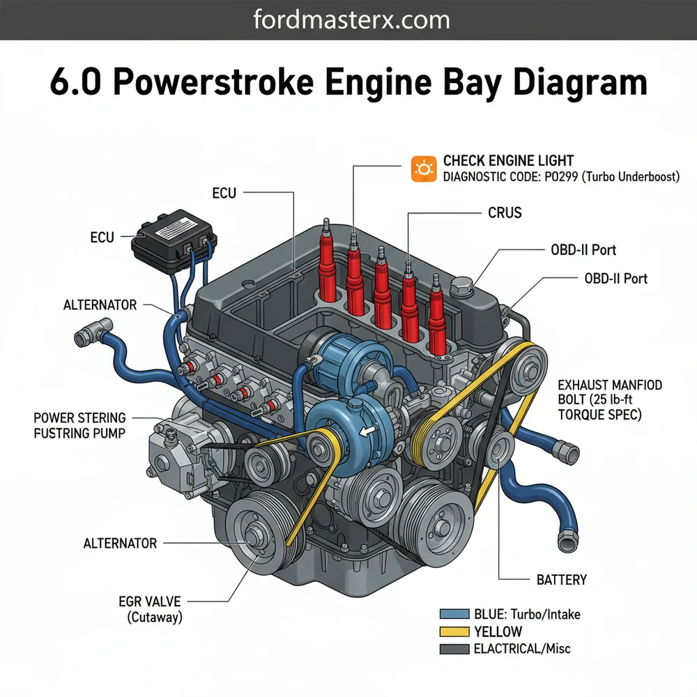 6.0 Powerstroke Engine Bay Diagram: Identification Guide - Fordmasterx