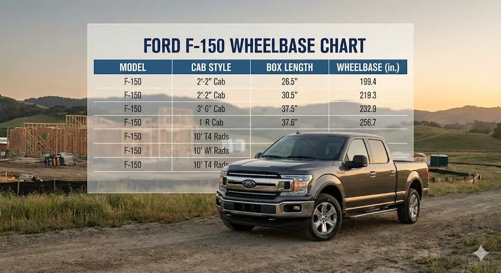 Ford F-150 Wheelbase Chart (2004-2026): Dimensions, Towing