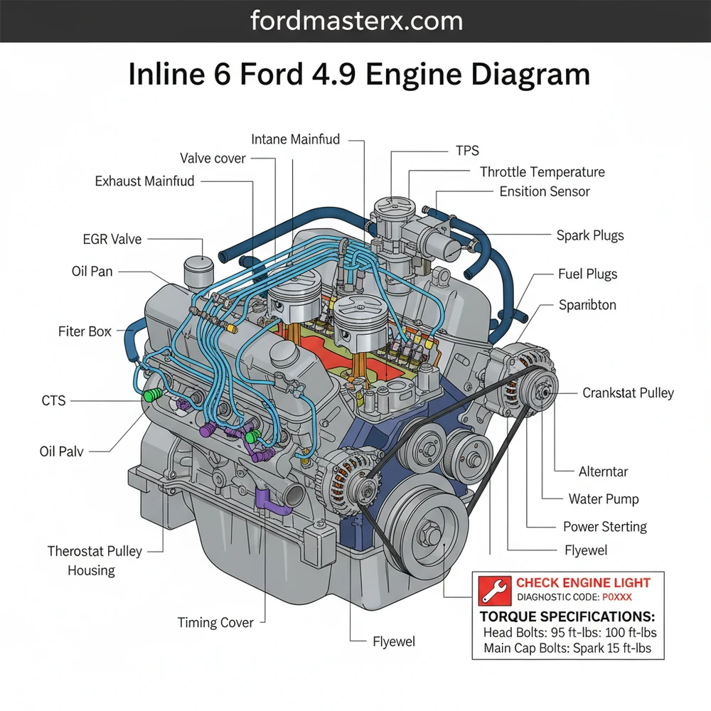 Inline 6 Ford 4.9 Engine Diagram: Repair & Component Guide - Fordmasterx